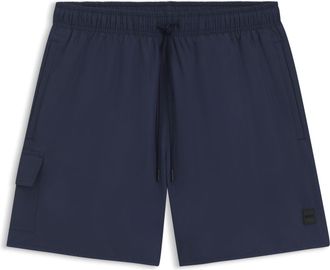 BOSS Herren Dive Badeshorts mit Cargo-Tasche und Logo-Aufnäher Dunkelblau XL