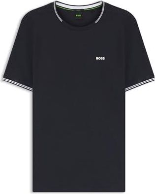 BOSS Hommes Taul T-Shirt en Coton Stretch avec Rayures et Logo