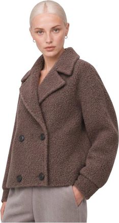 Kocca Femme, Vestes, Brun, Taille: 36 FR Manteau Boucl&eacute; Double Boutonnage