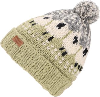 Guru Shop Bommelm&uuml;tze aus Nepal, M&uuml;tze aus Schurwolle, Winterm&uuml;tze Sheep - Gr&uuml;n, Herren/Damen, Synthetisch