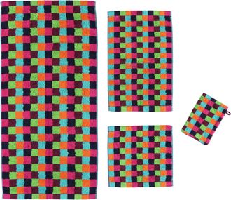 CawÖ Seiftuch Lifestyle Karo 2er-Pack Walk-Frottier bunt Größe 30x30 cm