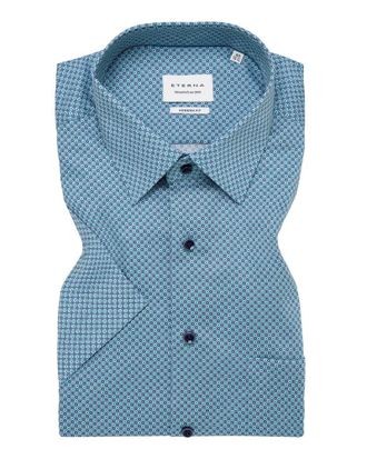 Eterna Kurzarmhemd aus Baumwolle mit Punktmuster, Modern Fit in