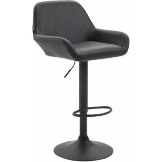 Clp Tabouret de bar Braga similicuir avec pied en m&eacute;tal Noir Noir