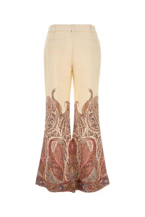 Zimmermann Womens Printed Linen Rhiannon Pant Creampaisley Pantaloni Trousers
