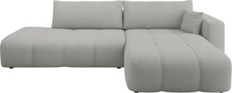 Mirjan24 Ecksofa mit Bettkasten Furyn O, Eckcouch Couch mit Schlaffunktion, Wohnlandschaft, Bettfunktion, Design L-Form Sofa, Stoff Plüsch (Velo 633, Seite: Re
