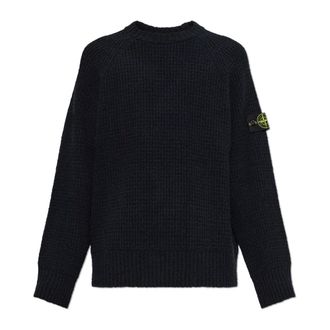 Stone Island Logo Patch Pullover - - Knitwear - Herren - Blau - XL