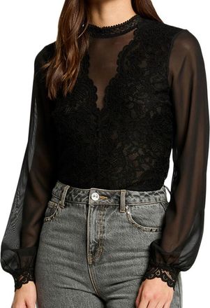 Morgan Tavira Damen-Body, Schwarz, Schwarz, Small