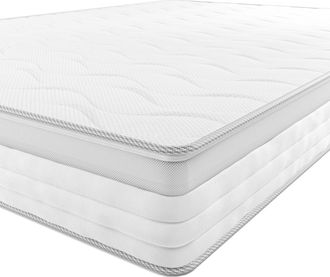 Amazon Basics Taschenfederkernmatratze mit 7 Zonen, Mittel Fest (H3), 90 x 200 x 21.5 cm, Wei&szlig;