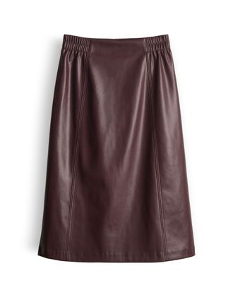 OPUS Damen Midirock | ROGA Midirock aus weichem Kunstleder Dark Grape, 42