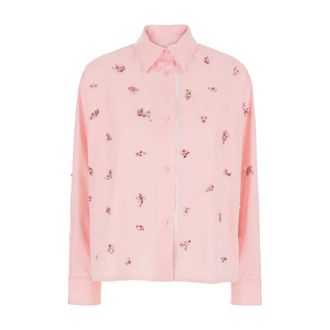 Des_Phemmes DES Phemmes, Femme, Blouses et Chemises, Rose, Taille: 44 FR Chemise Rose en Coton avec Col Classique