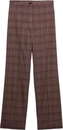 Oltre Femme, Pantalons, Rouge, Taille: 38 FR Pantalon large en flanelle &agrave; carreaux