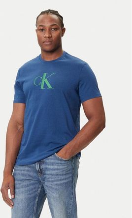 Calvin Klein Jeans T-Shirt Center Monogram LV04RC857G Blau Regular Fit