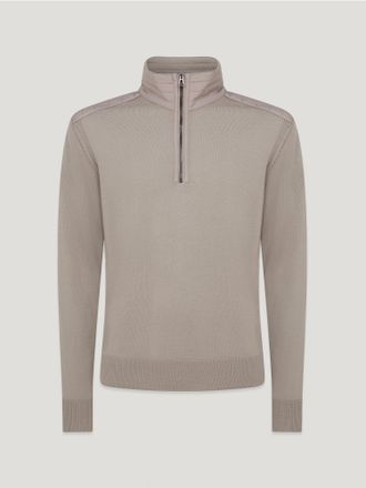 Belstaff Belstaff Pull Quart De Zip Kilmington pour homme Laine mérinos Gris graphite Taille 2XL