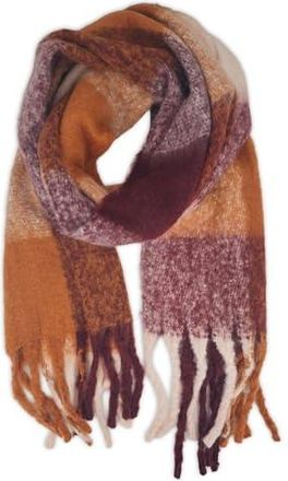 styleBREAKER &Eacute;charpe en tissu pour femme &agrave; motif &agrave; carreaux | Longue &eacute;charpe avec glands &eacute;pais et longs | &Eacute;charpe tricot&eacute;e dhiver douce en mati&egrave;re chaude type &eacute;tol