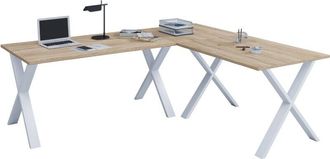 VCM Bureau Lona h. 76 x l. 160 x p. 130 cm Blanc/Sonoma Eiche