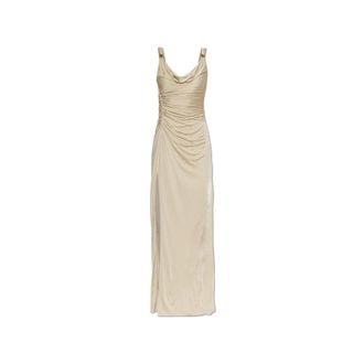 Versace Viskose Jersey Draped Gown - - Dresses - Damen - Beige - L