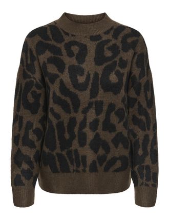 Jacqueline de Yong JdY Damen Jdyelanor Leo L/S On Pullover KNT, Slate Black, XS
