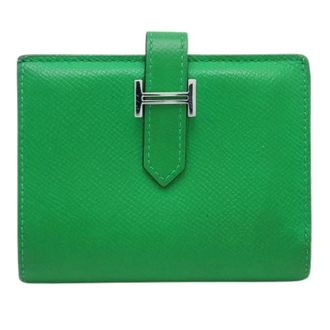Herm&egrave;s Pre-owned Leder Bearn Mini Kompakt Geldb&ouml;rse - - Pre-owned - Damen - Gr&uuml;n - ONE SIZE