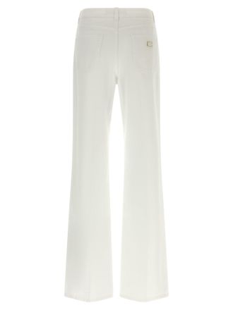 Dolce & Gabbana Womens White Cotton Flared Jeans Clothing