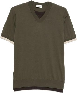 Paolo Pecora Homme, Pulls, Vert, Taille: S Maglia scollo a V