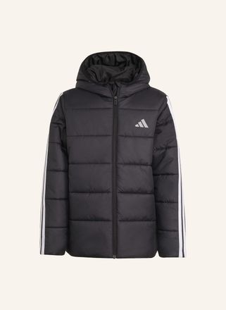 adidas Essentials 3-Streifen Gef&uuml;tterte Kinderjacke schwarz