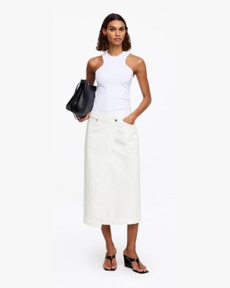 Arket Wickelrock Aus Denim -Wei&szlig;