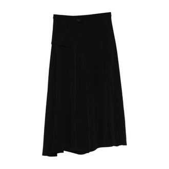 Yohji Yamamoto Femme, Jupes, Noir, Taille: 40 FR Ta/Pe Crepe de Chine Flare Pants
