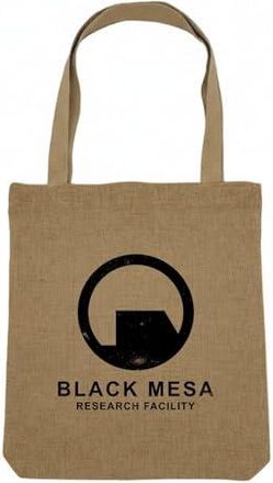 Fabulous Sac Shopping Tote Bag Aspect Lin - Black Mesa Research Facility Geek Jeux Video Serie Film - Sac de Courses Toile Epaisse 360g Beige Naturel Cabas Por
