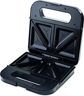 Ufesa SW7870 Delish Sandwichmaker 900W, Antihaftbeschichtete Platten, Perfekte Versiegelung, 2 Sandwiches, BPA-frei, Edelstahl/Kunststoff