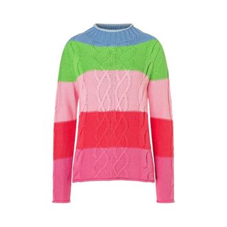 Lieblingsst&uuml;ck Gestreifter Pullover mit Zopfmuster - - Knitwear - Damen - Mehrfarbig - M