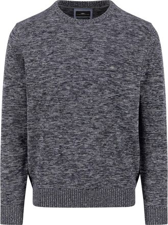 Fynch-Hatton Strickpullover aus Baumwolle mit Rundhalsausschnitt Charcoal/XL
