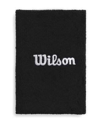 Wilson Wide Terry Schwei&szlig;band, Hochelastischer Stoff, Ideale Feuchtigkeitskontrolle und Komfort, Schwarz, Einheitsgr&ouml;&szlig;e