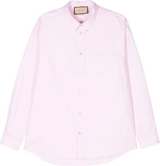 Gucci Double-G Baumwoll-Oxford-Hemd - - Blouses & Shirts - Damen - Rosa - 6XL
