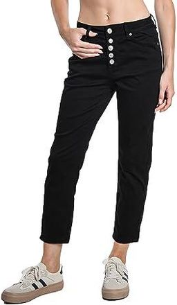 SEXY WOMAN Pantalon femme en coton stretch avec boutons spéciaux (code H345), noir, S