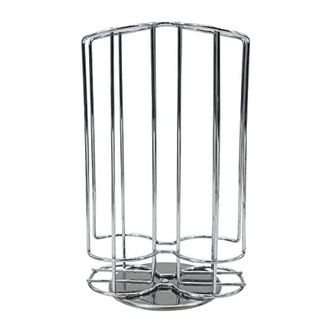 Fackelmann 42163 Porte capsule tassimo, porte dosette tassimo, porte capsule &agrave; caf&eacute; rotatif, Acier chrom&eacute;, 28,5 x 17,5 cm, Gris