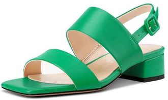 Castamere Femmes Bloc Chunky Bas Talon Heel Ouvert Carr&eacute; Bout Boucle Sandales Dress D&eacute;contract&eacute; Party Chaussures 3.5 CM Heels Vert 39 EU