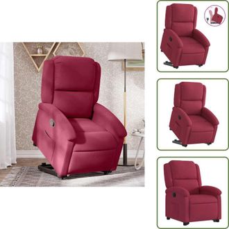 vidaXL The Living Store - vidaXL Relaxsessel mit Aufstehhilfe Weinrot Samt