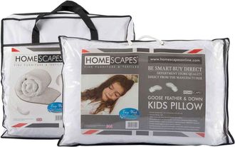 Homescapes Kinder Bettdecken-Set: Ganzjahres-Bettdecke 120x150 cm (420 GSM) & Kinder-Kopfkissen 40x60 cm, Gänsefedern- & Daunen-Decke & Kissen für Kinder, Oeko-T