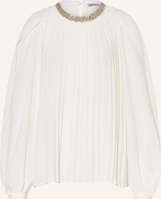 More & More More & More Blusenshirt Mit Plissees Und Schmucksteinen weiss