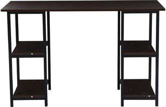 SVITA Svita - studio Bureau Étagère aspect noyer pieds métalliques noirs