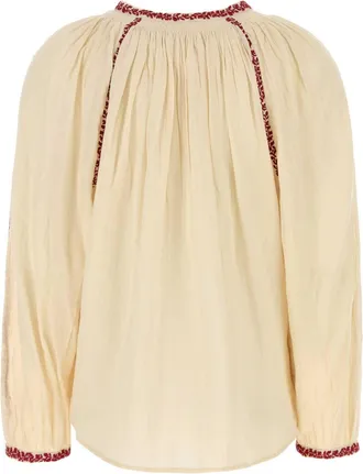 Isabel Marant Embroidered Cotton Blouse - Beige