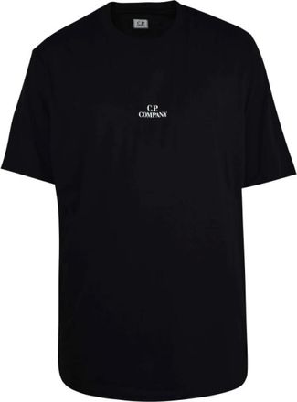 C.P. Company C.p. Company, Homme, Tops, Noir, Taille: 2XL Logo-print Cotton T-shirt