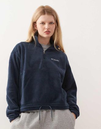 Columbia Brushy Bay - Fleece-Sweatshirt in Marineblau mit halbem Reißverschluss