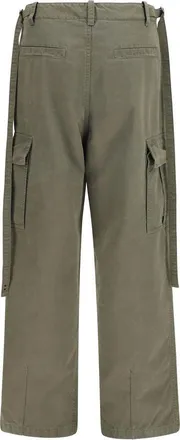 Fendi Cotton with Adjustable Side Ties Cargo Pants - Green