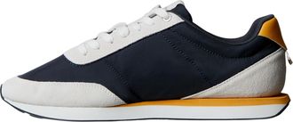 Calvin Klein Herren Retro Runner ESS Mix Mat Ym0Ym01361 Low Top, Blue (Vaporous White/Casual Blue/Cooling), 42 EU