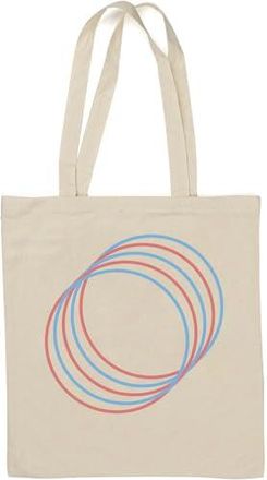 Generic Sac fourre-tout minimaliste rond coloré art moderne coton naturel blanc