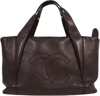 Chanel Sac &agrave; main en cuir Pre-owned - Femme - Pre-owned - Brun - Taille: ONE Size