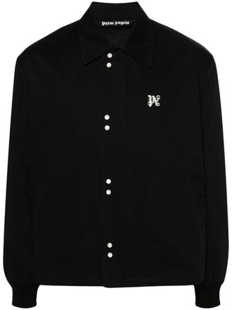 Palm Angels veste bomber &agrave; motif monogramm&eacute; brod&eacute; - Noir