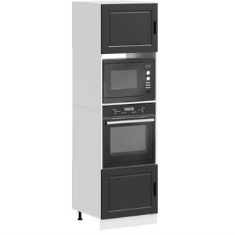 vidaXL Vidaxl - Armoires de four 2 pcs Porto noir bois ding&eacute;nierie