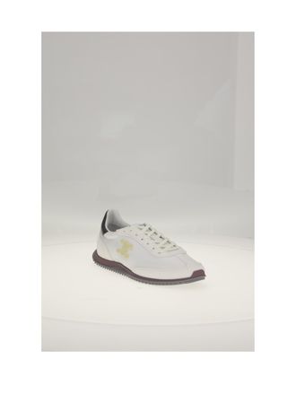 Celine Womens Low Top Sneaker Triomphe 15 Optic White-Light Purple-Grey Trainers White/light Purple/grey
